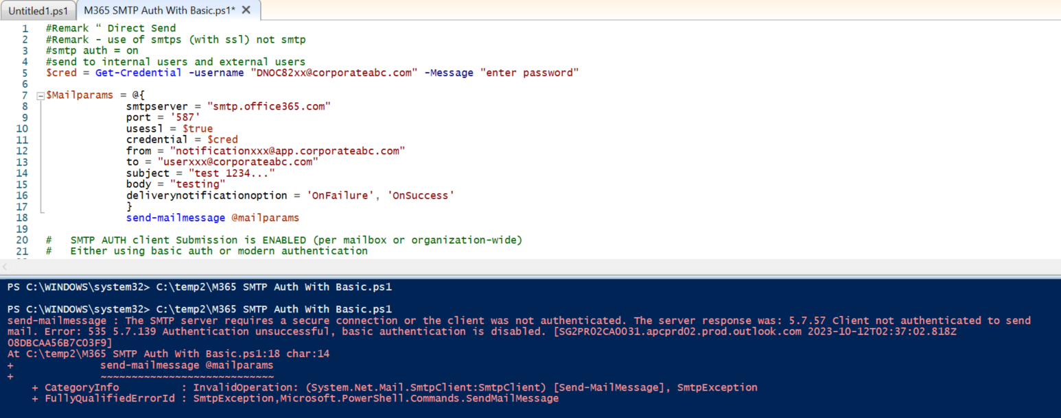 Solved How To Test The O365 Mailbox With Basic Authentication Using Powershell Script