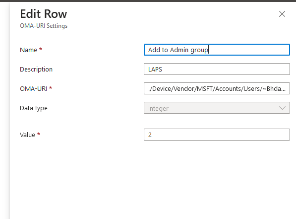 Solved: I have a hybrid environment and want to create a local admin account via Intune and ...