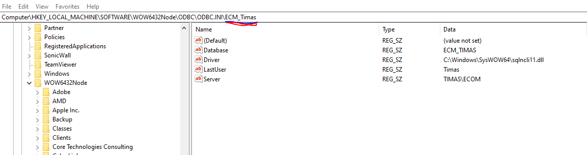 Solved: Changes to ODBC driver in registry not reflected in ODBC UI ...