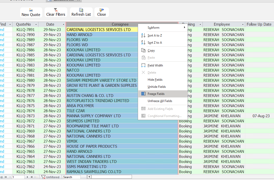 Solved: Freeze Column... in Ms Access RUNTIME. | Experts Exchange