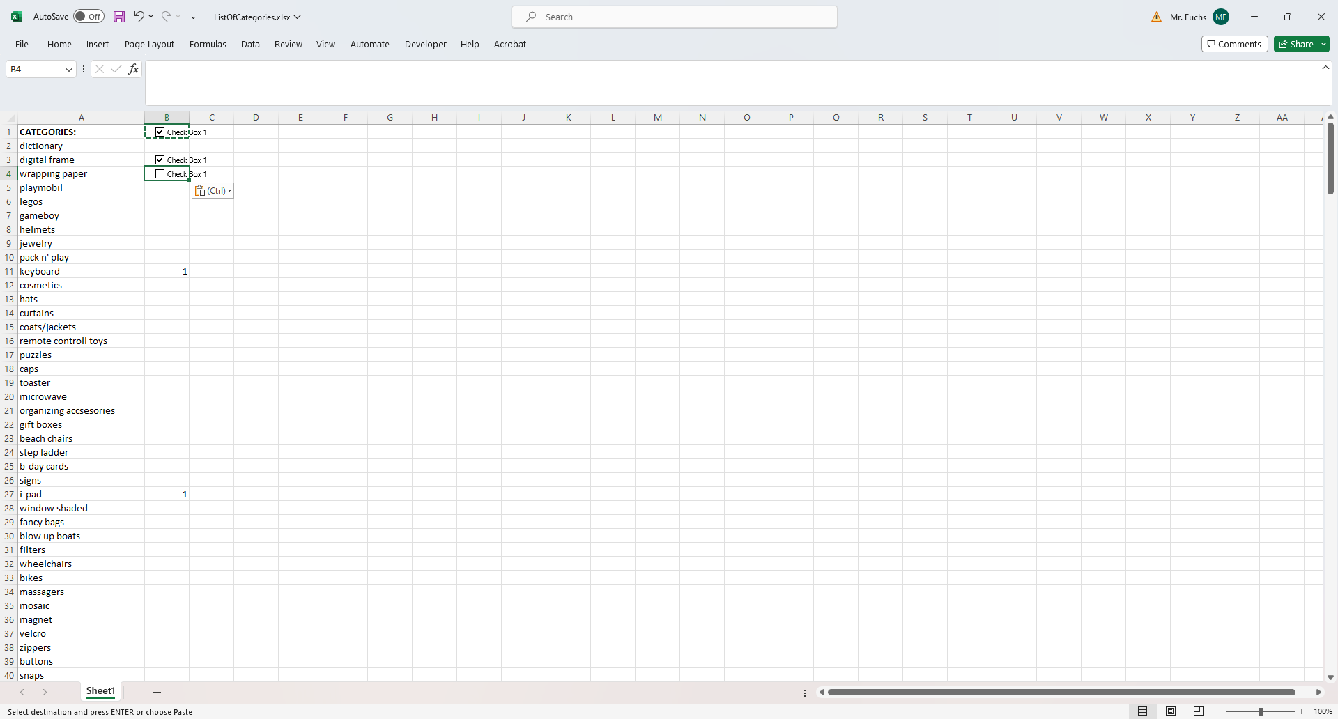 Solved: Adding checkbox to an Excel sheet | Experts Exchange Solved: Adding checkbox to an Excel sheet | Experts Exchange