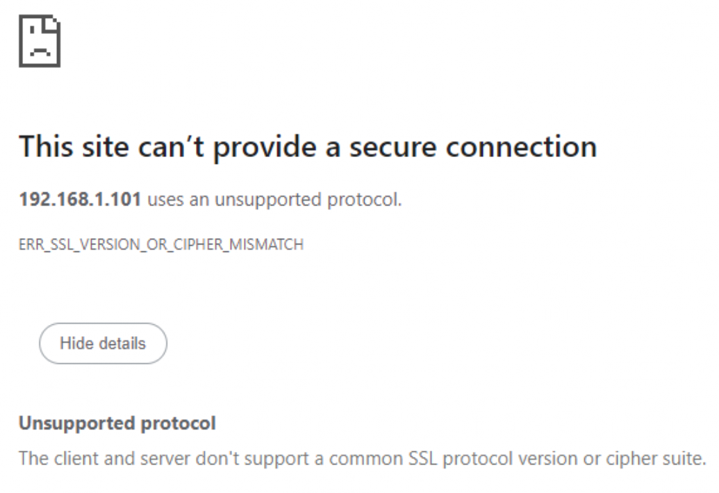 Solved Errsslversionorciphermismatch Blocking Access To Netgear