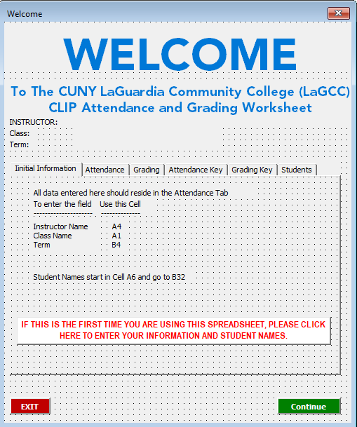 Creating a custom Welcome form in Excel | Experts Exchange