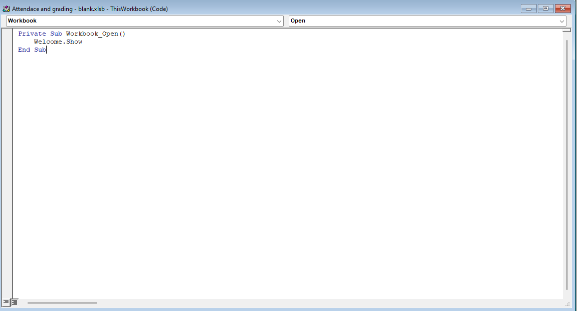 Creating a custom Welcome form in Excel | Experts Exchange