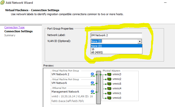Solved: VMWare 5.5 - Unable to add VLAN to VSwitch group | Experts Exchange