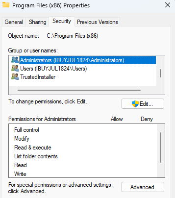 Windows 11 Folder and File Permissions | Experts Exchange