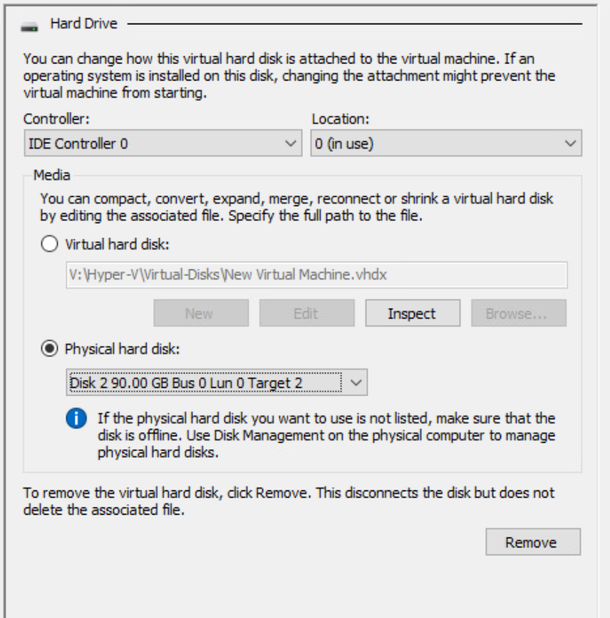 Solved: Windows Server 2022 Hyper-V - Cannot use physical drives with VMs | Experts Exchange