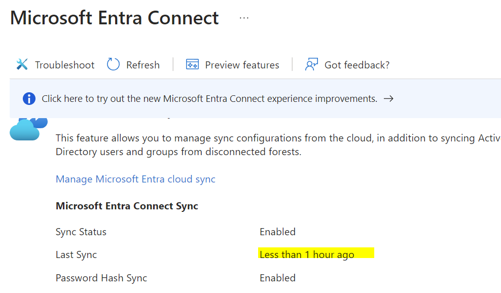 Microsoft Entra Connect sync time | Experts Exchange