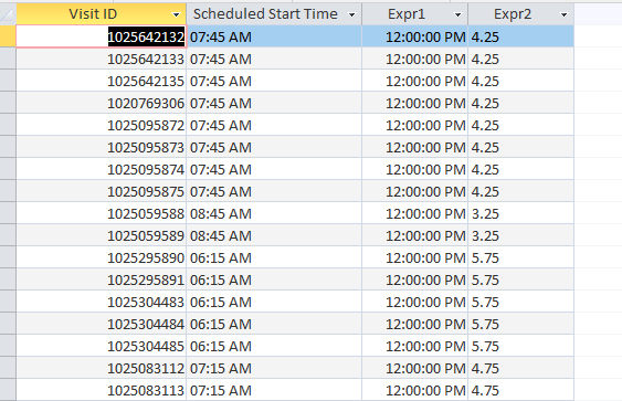 Calculate total amount according to schedule duration. | Experts Exchange