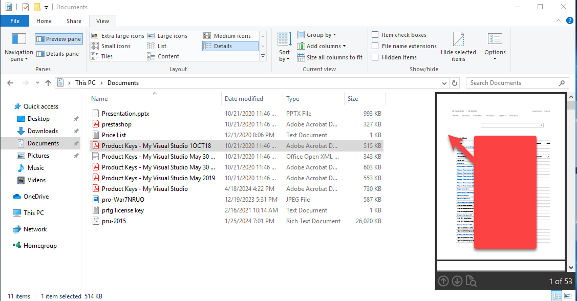 Solved: Cannot see preview pane in File Explorer | Experts Exchange