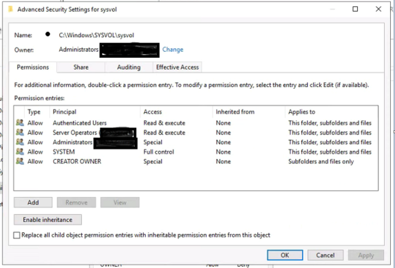 Sysvol replication error | Experts Exchange