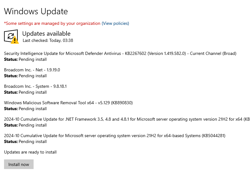 Solved: Broadcom updates | Experts Exchange