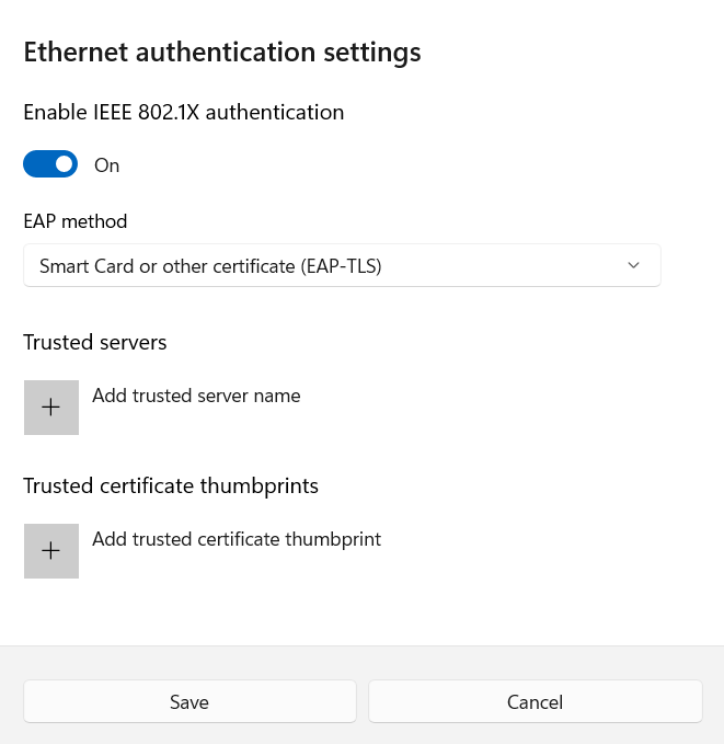 802.1x Authentication failing on Windows 11 | Experts Exchange