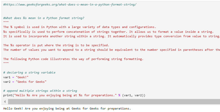 Solved: Method applied by pythonf for '%s' - sourcing and concatenating the strings | Experts ...