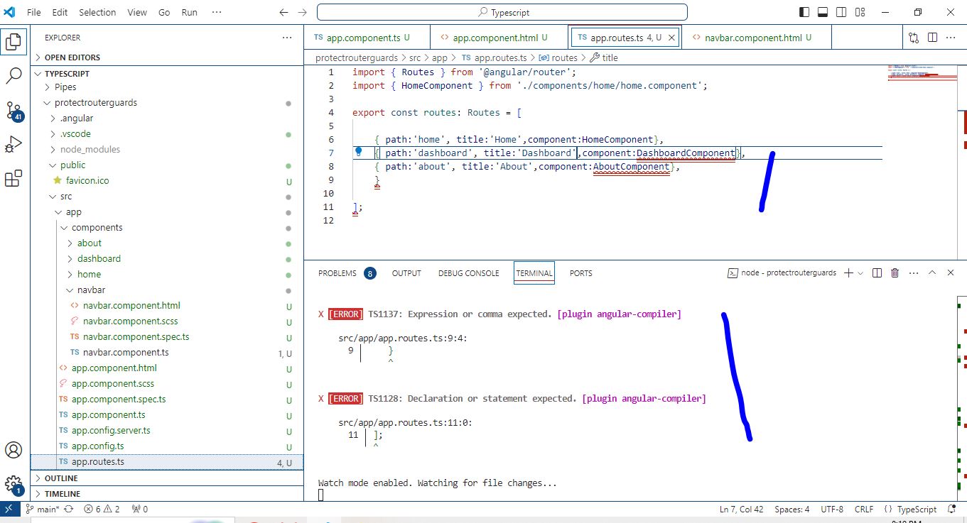 Solved: angular protecting route guards | Experts Exchange