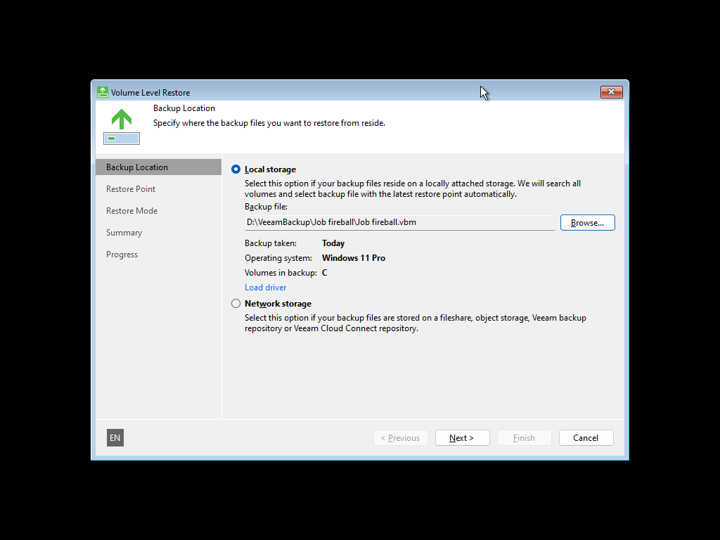 Installing and Configuring the Veeam agent for Windows in free mode ...