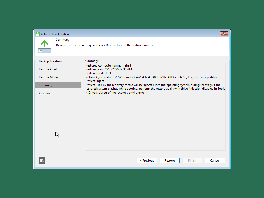 Installing and Configuring the Veeam agent for Windows in free mode ...