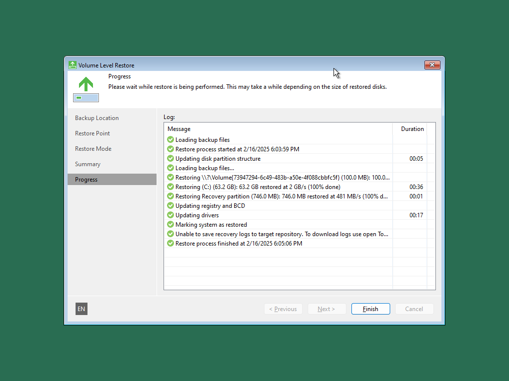 Installing and Configuring the Veeam agent for Windows in free mode ...