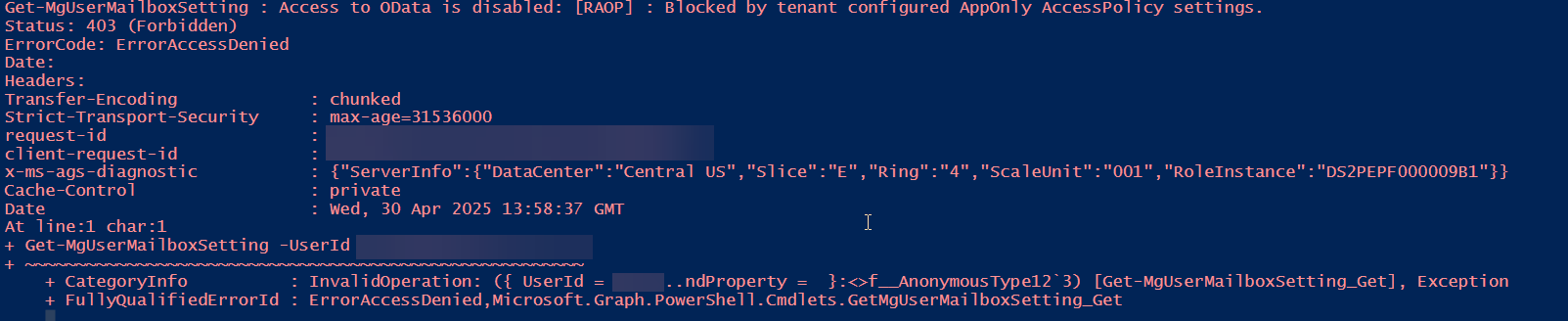 Solved: Access Denied when trying to use MS GRAPH Get-MgUserMailFolder ...