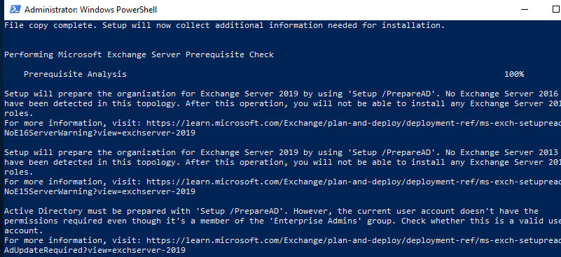 /prepareAD failed after try to install new exchange | Experts Exchange