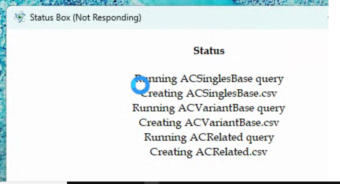 MS Access displays (Not Responding), while it's working | Experts Exchange