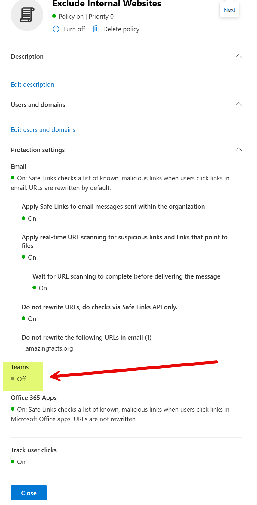 Solved: how to turn off safe links check in MS Teams | Experts Exchange