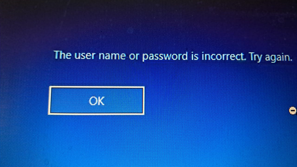 The user name or password is incorrect. Try again | Experts Exchange