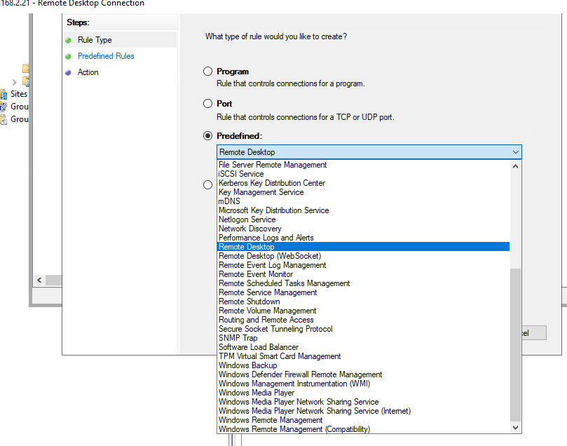 cannot access terminal server after enable domain firewall | Experts ...