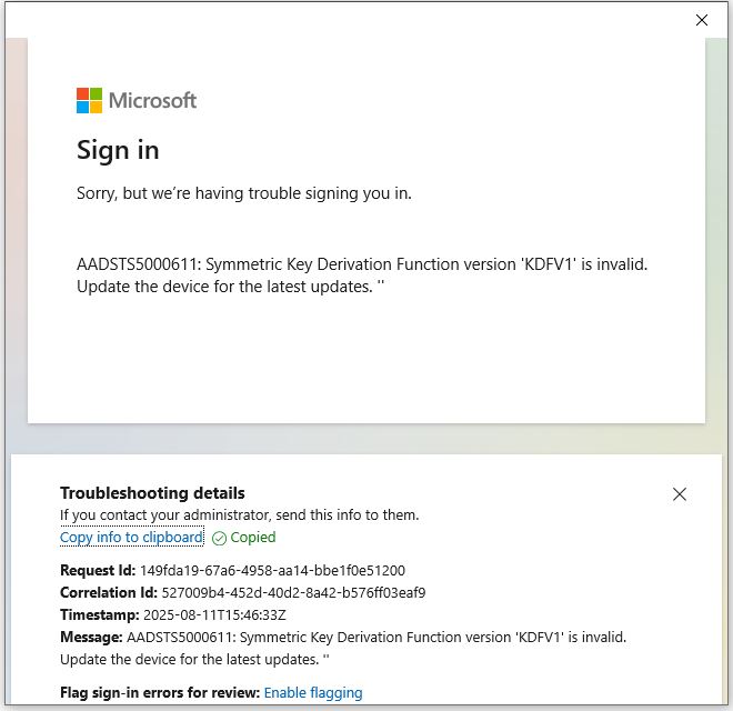 Solved: Symmetric Key Derivation function KDFV1 error | Experts Exchange