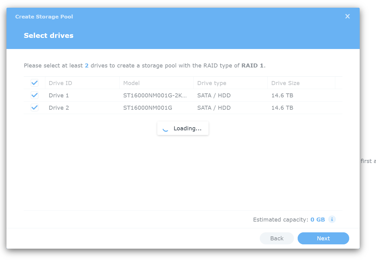 Synology drives taking forever to create storage pool | Experts Exchange